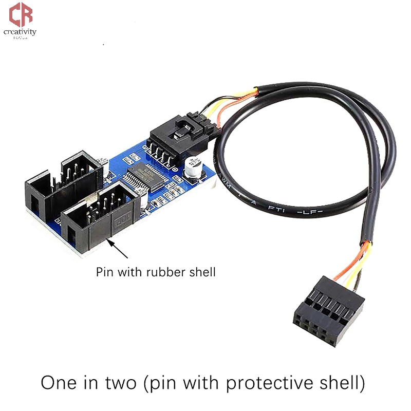 [CR] 1Pc USB 9 Pin Interface Header Motherboard Extension Splitter 1 To ...