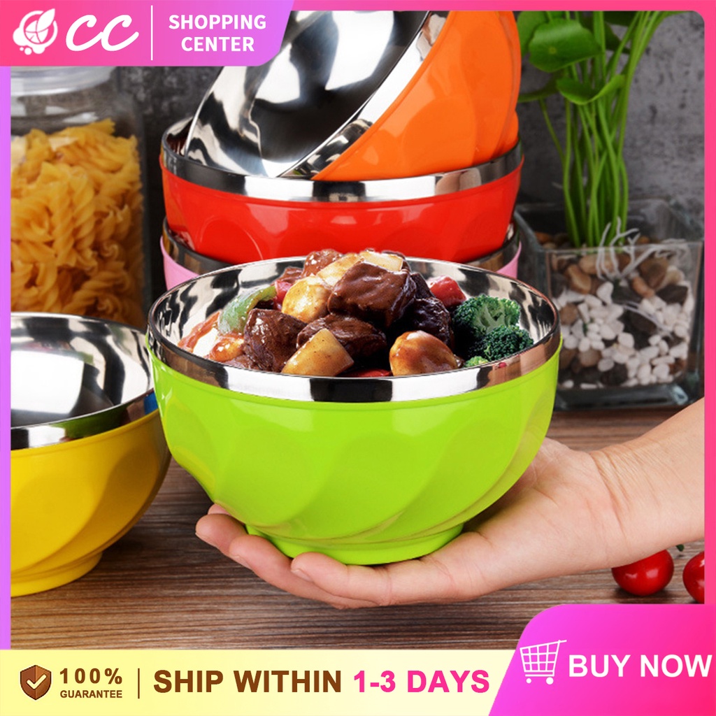 Stainless Steel 13cm Colorful Bowl Double-Walled Drop-proof Colored ...