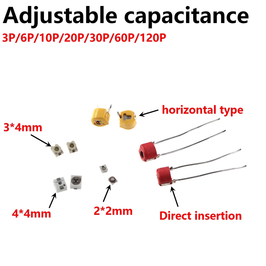 10/5pcs Patch adjustable capacitor 3X4 3P 6P 10P 20P 30P Variable ...