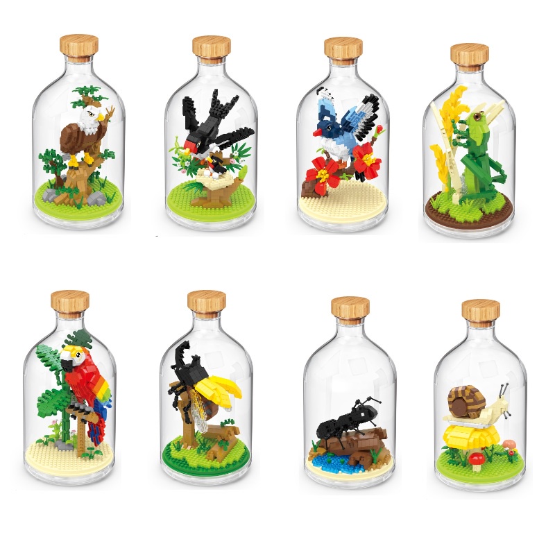 Assembly Mini Blocks Animal Beautiful Bird Eagle Insect Bricks Kids ...