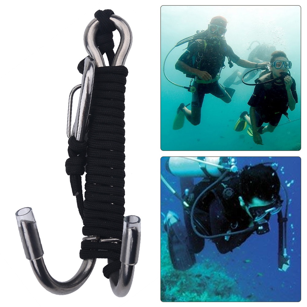 HEO~ Scuba Diving Double Dual Stainless Steel Reef Drift Hook With Line ...