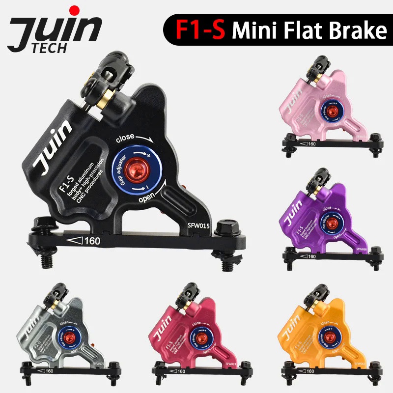 JUIN TECH F1-S Mini Double Piston Road Bike Flat Mount Hydraulic Disc ...