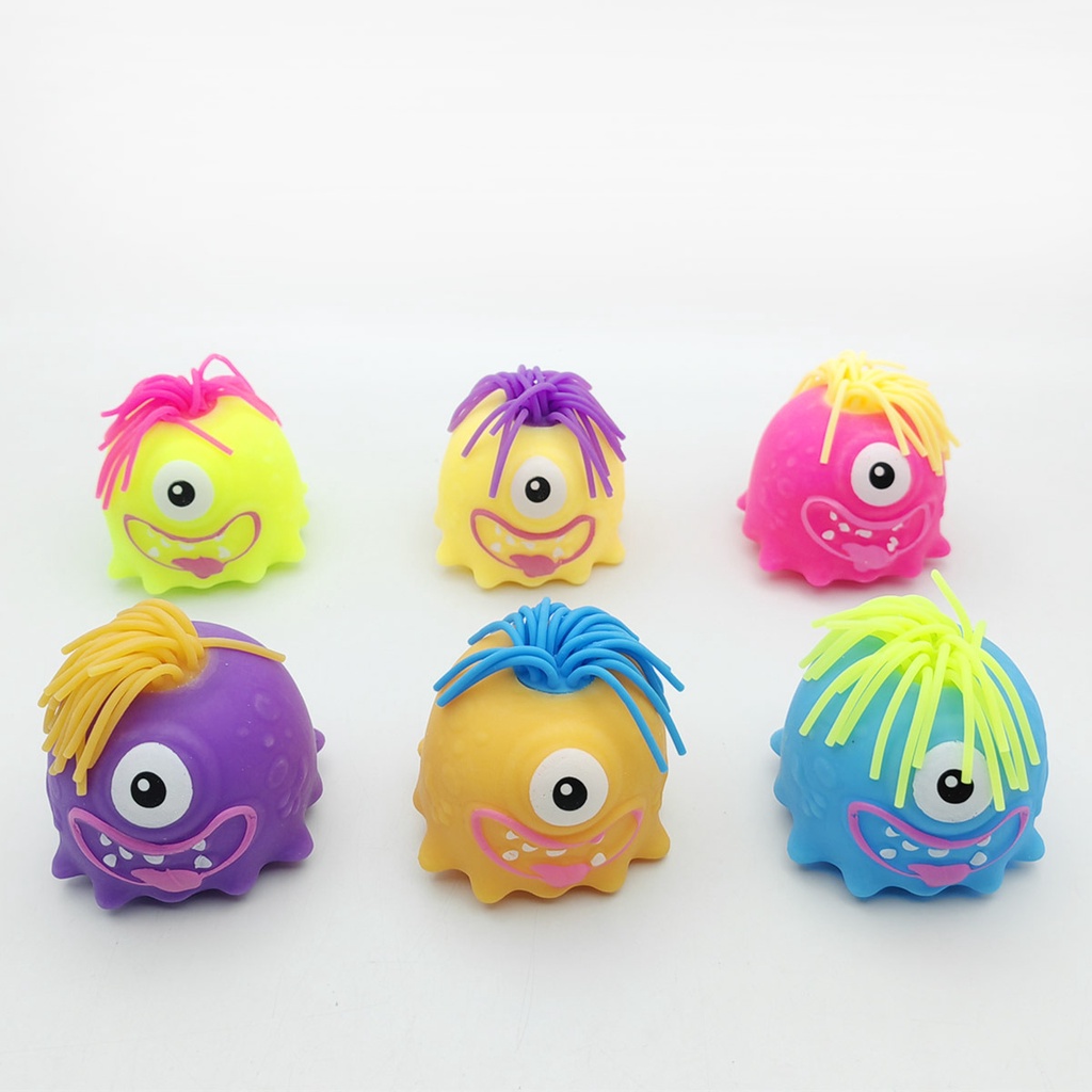Funny Squishy toys Hair Pulling Monster Decompression Toy Flour Soft ...