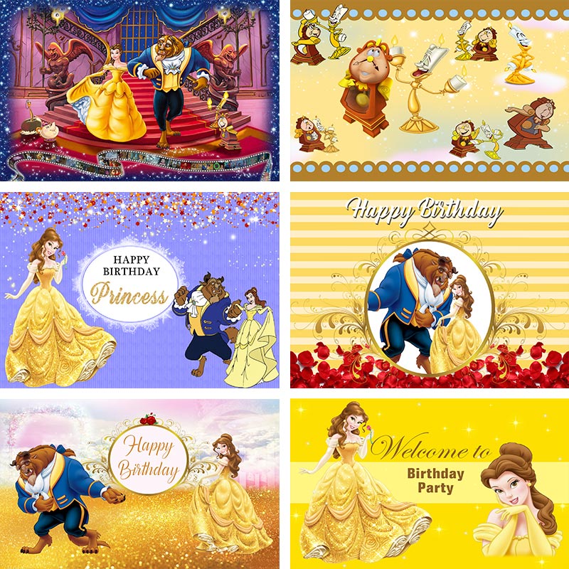 Beauty And The Beast Princess Bell Backdrop For Photography Baby Shower ...
