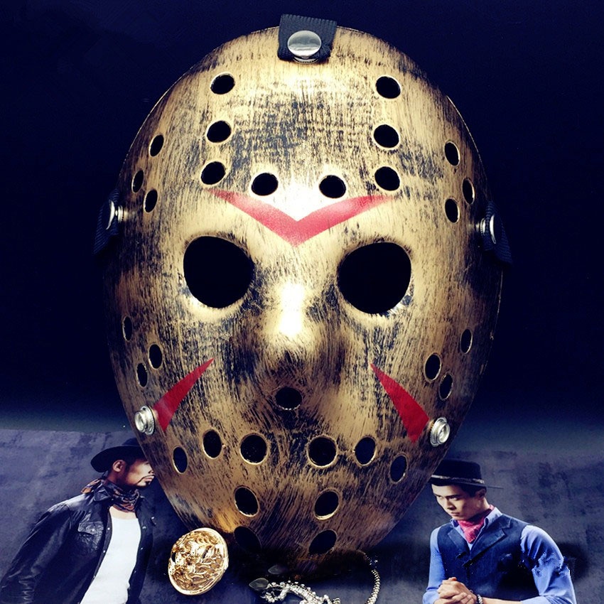 Jason Mask Bronze Color Cosplay Halloween Mask Jason Freddy Hockey ...