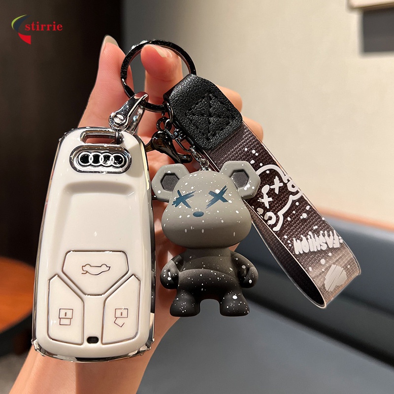 TPU Car Smart Key Case Cover Shell Protector Fob Keychain For Audi C6 A7 A8 R8 A1 A3 A4 A5 A6 A8 ...