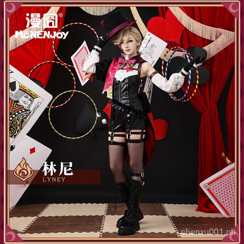 Monenjoy Genshin Impact cos Lyney cosplay Anime game clothing set ...