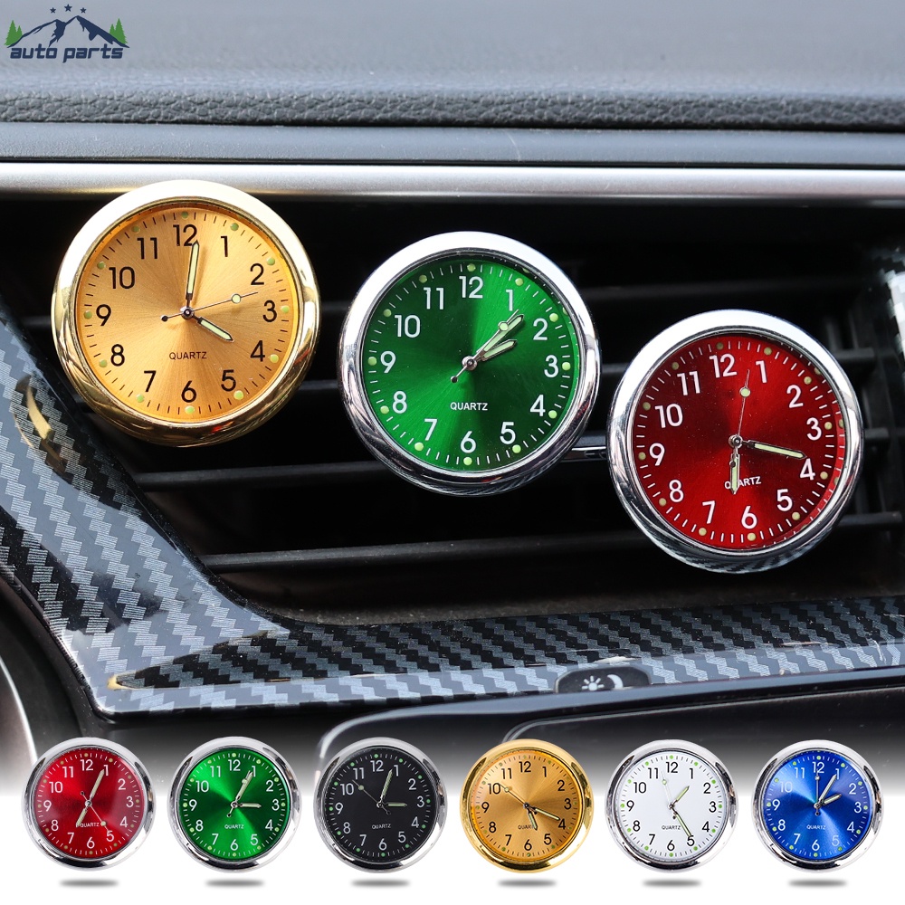 Mini Automobile Air Outlet Fluorescence Quartz Clock - Stick-On Digital Watch Decoration ...