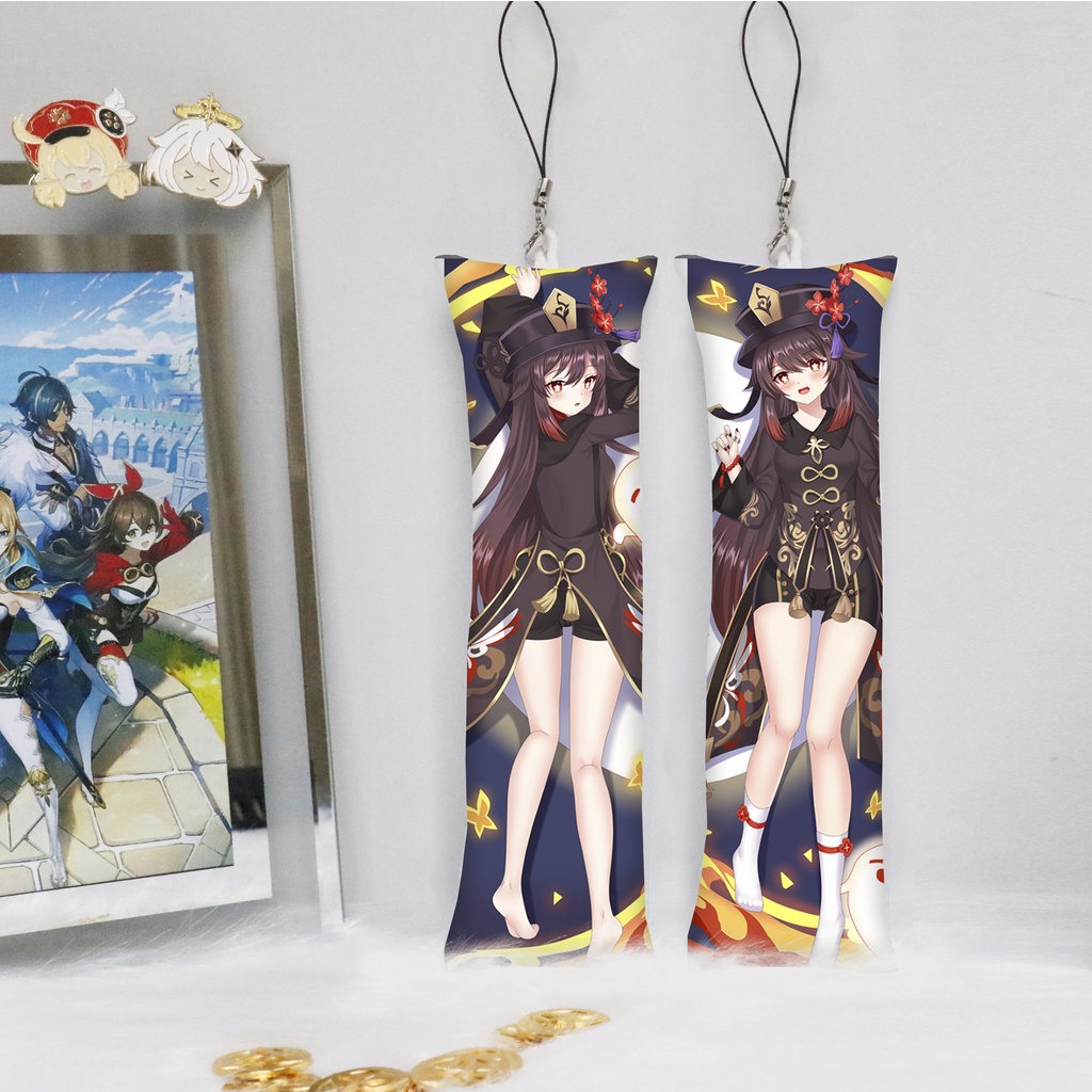 Genshin Impact Hu Tao Key Chain Hutao Mini Dakimakura Pendant Anime ...