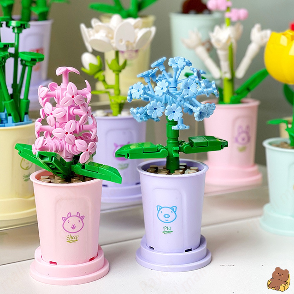 Eternal Mini Flower Building Blocks Bouquet Assembling Room Decor ...
