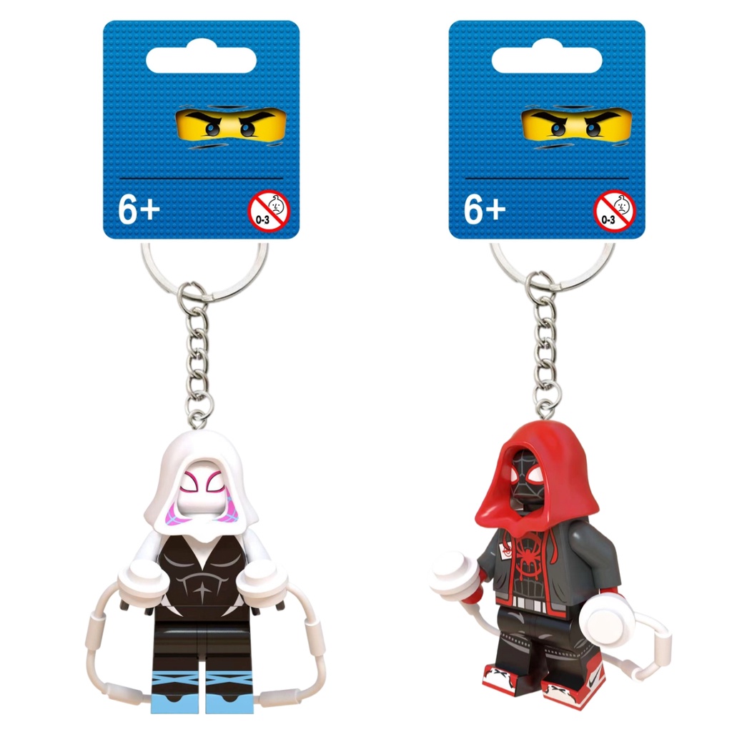 LEGO minifigures Marvel DC Spider-Man miles Gwen Couple keychains Toy ...
