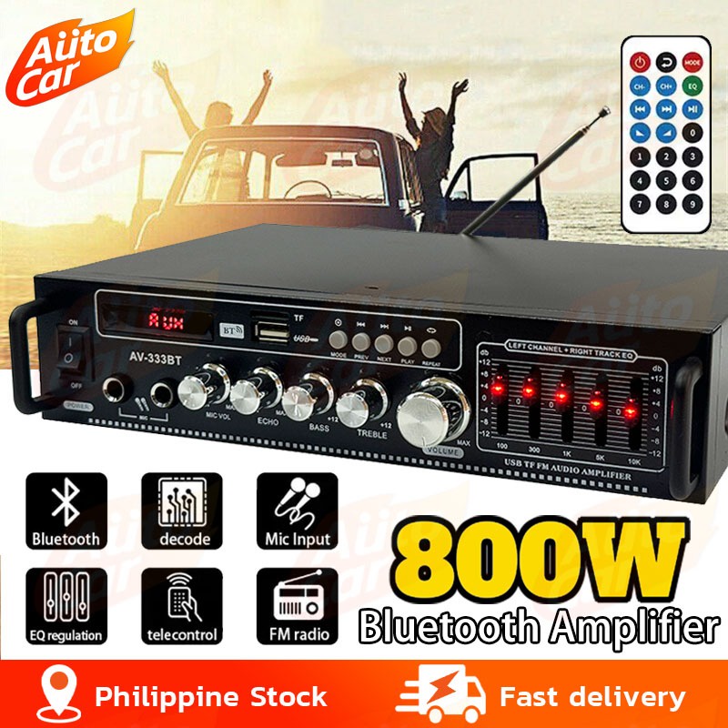 AV-111BT or 333BT 800W Bluetooth 5.0 Amplifier for speaker，2.0 Channel ...