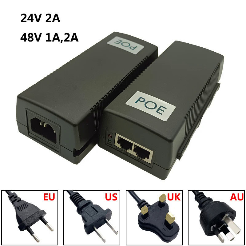 POE Adapter 24V 48V 1A 2A Injector Switch Ubiquiti Source 24 V ...