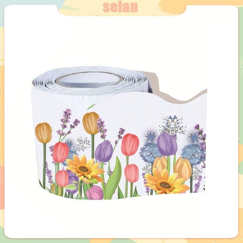SEL Colorful Bulletins Board Border Flower Theme Scalloped Trim Strips ...
