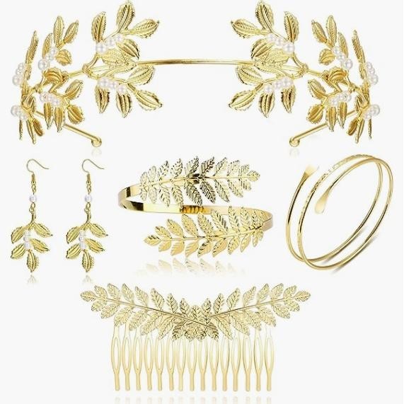 BMPH Belle Greek Goddess Accessories Set For Women Greek Goddess Roman Gold Leaf Crown Greek ...