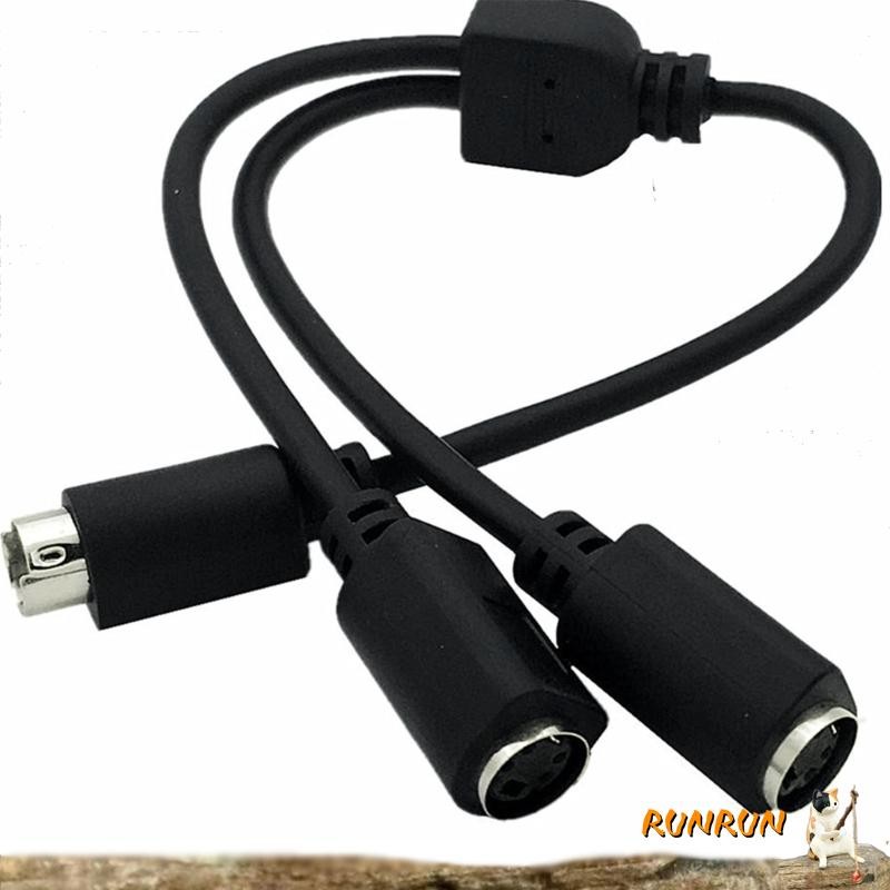 RUNUN S-Video 4 Pin Mini DIN Y Splitter Cable S-Video Male to 2 Female ...