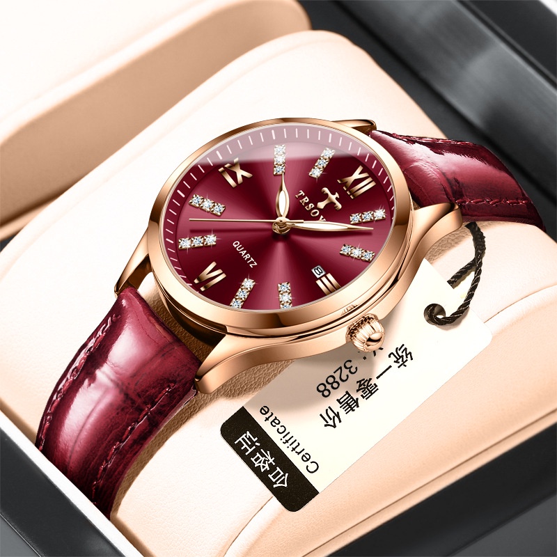 TRSOYE brand watch women's full-automatic quartz watch waterproof fast ...