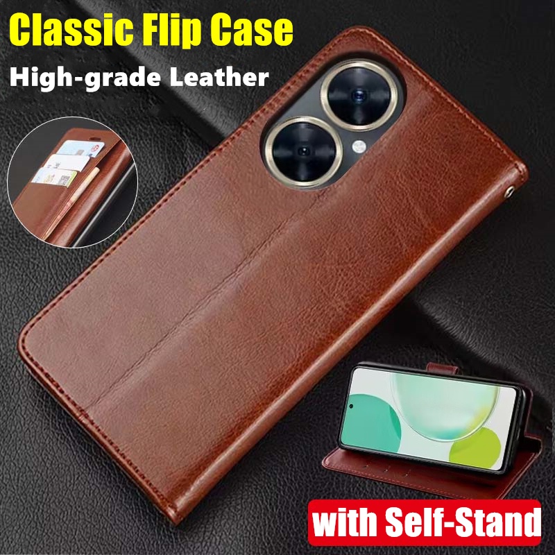 For Huawei Nova 11i MAO-LX9 Genuine Leather Case Vintage Wallet Simple ...