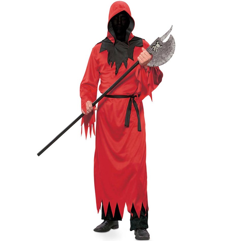 Halloween Costume Adult Red Faceless Zombie C Costume Stage Costume Red ...