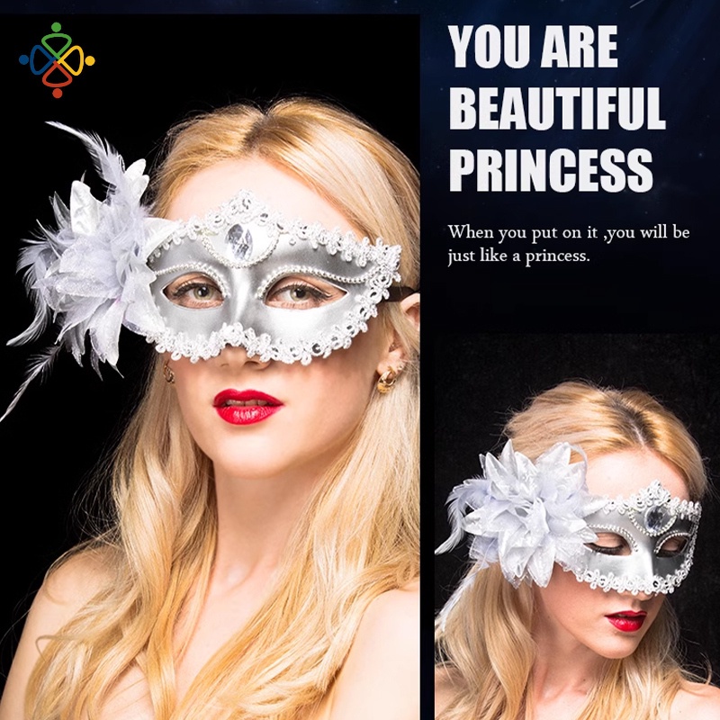 【SW】Party Mask Masquerade Princess Women Black Gold Party Mask Cosplay ...