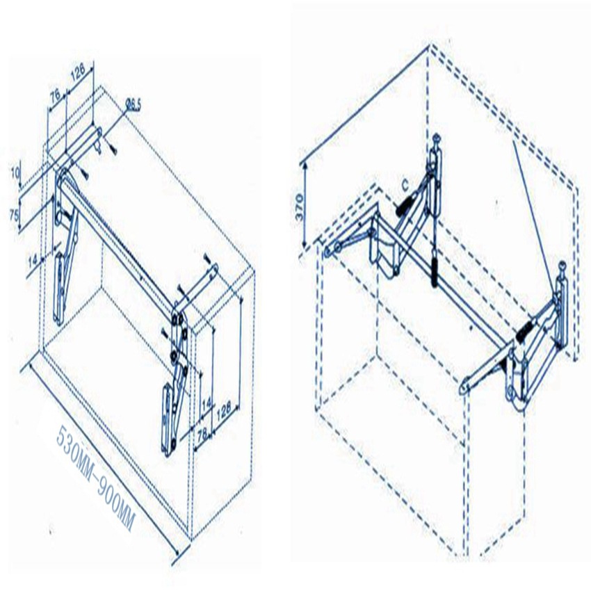 Cabinet vertical buffer upturn translation support air brace hydraulic ...