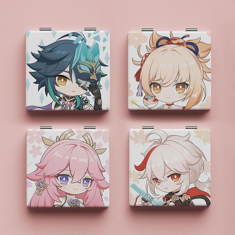 Genshin Impact Portable Foldable Double-Sided Cute Makeup Mirror with ...