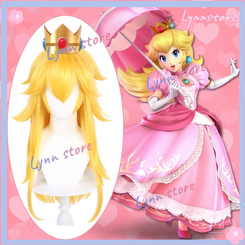 70cm Princess Peach Cosplay Wig Princess Peach Toadstool Cosplay Wig ...