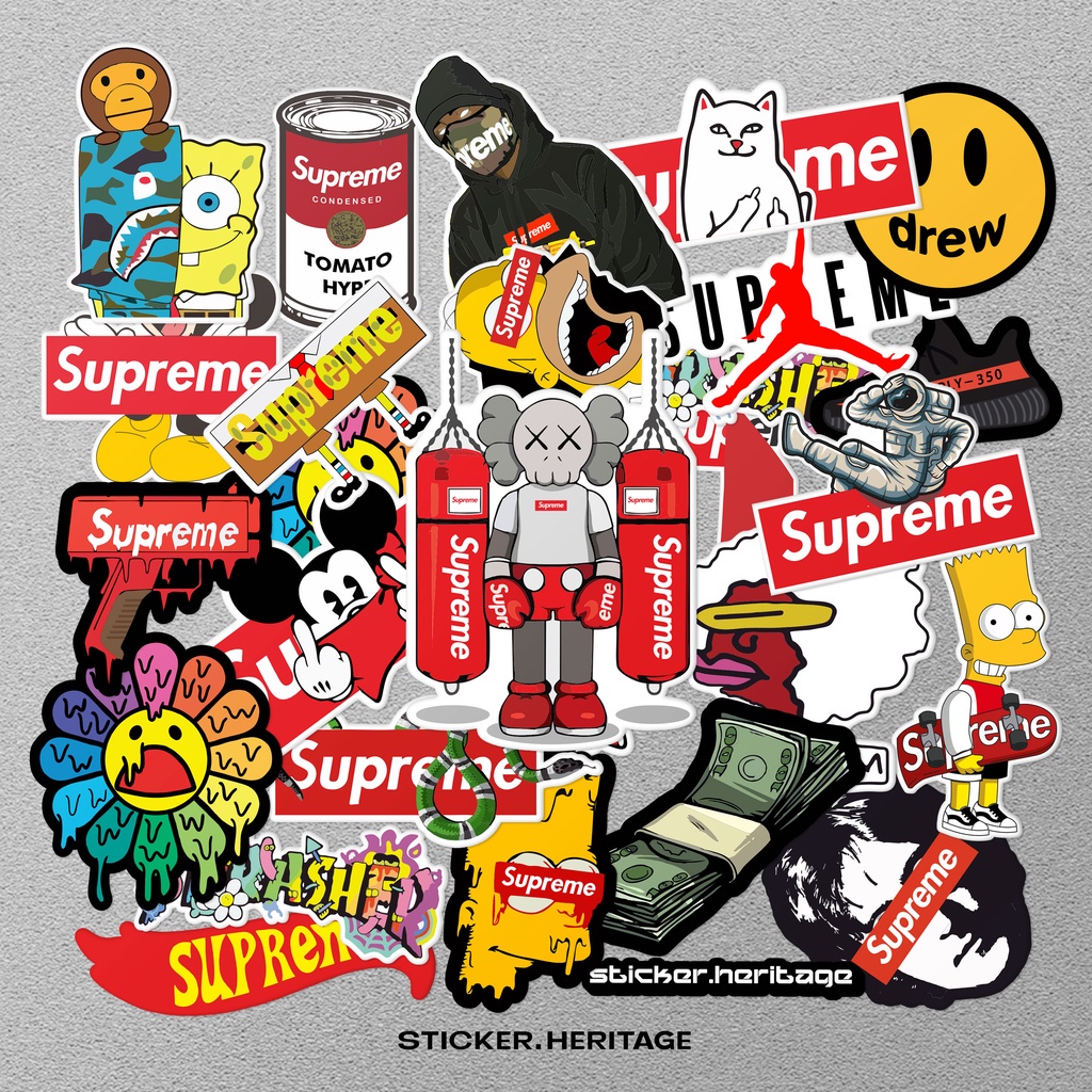 26pcs BAPE X SUPREME Sticker Sticker For laptop case tumbler Sticker ...