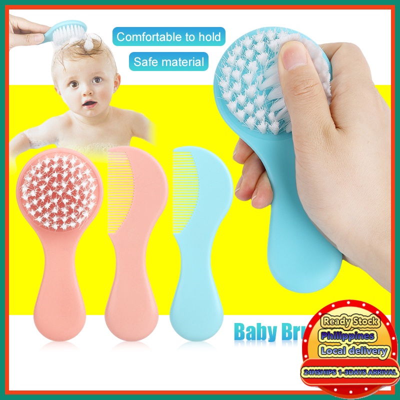 Baby Comb Set Soft-Bristle Hair Brush Grooming Kit Newborn Baby Care ...