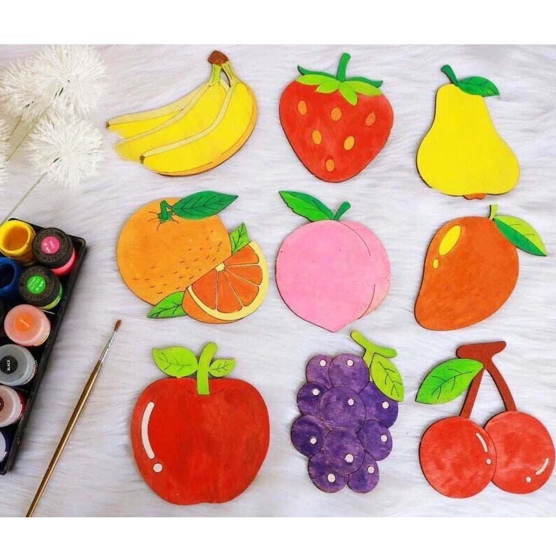 Decorative Wooden Coloring Set - Creative Drawing Practice Coloring Set ...