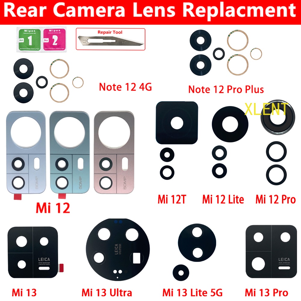 Back Rear Camera Glass Lens With Sticker For Xiaomi Mi 12 13 Lite 5G ...
