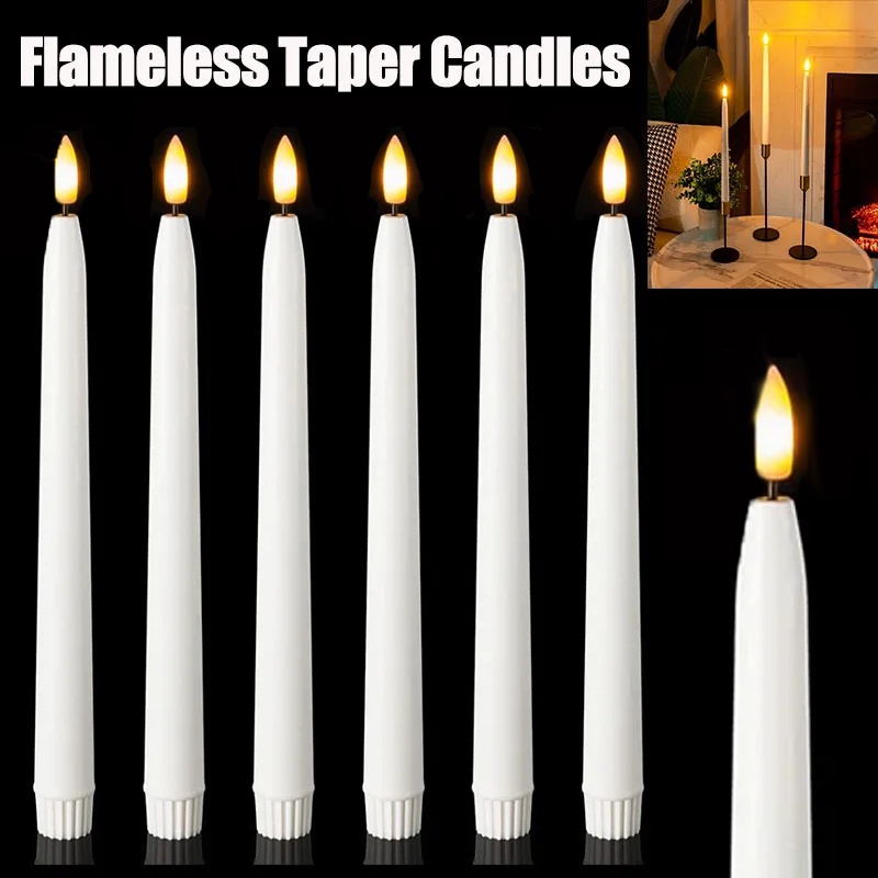 Christmas Flameless Long Candle Lights/Battery Powered Tealight/Fake ...