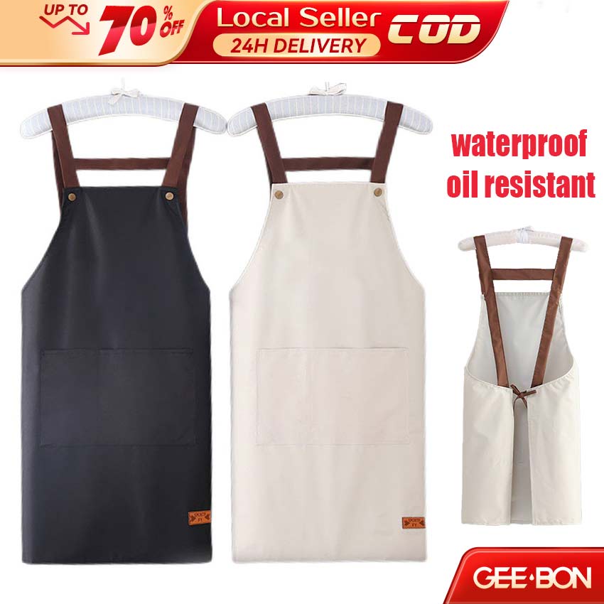 GEEBON Household Kitchen Apron Chef Work Apron For Bar Shop Cafes ...