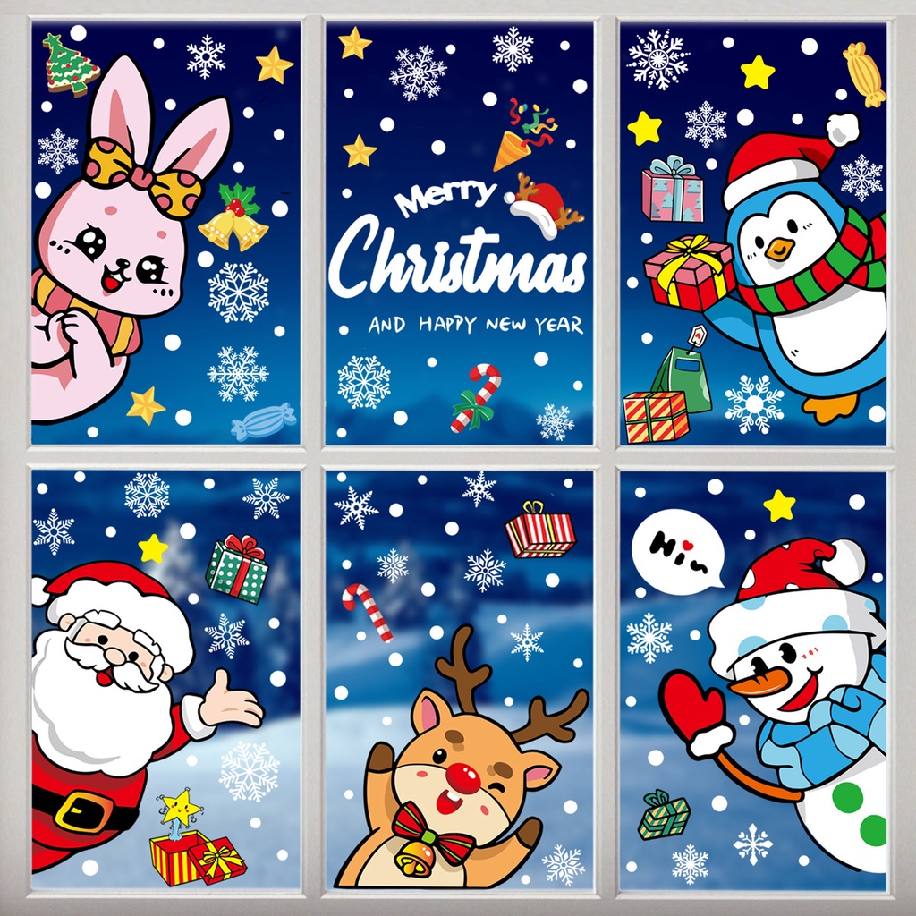 New Christmas Stickers Glass Window Stickers Wall Stickers PVC ...