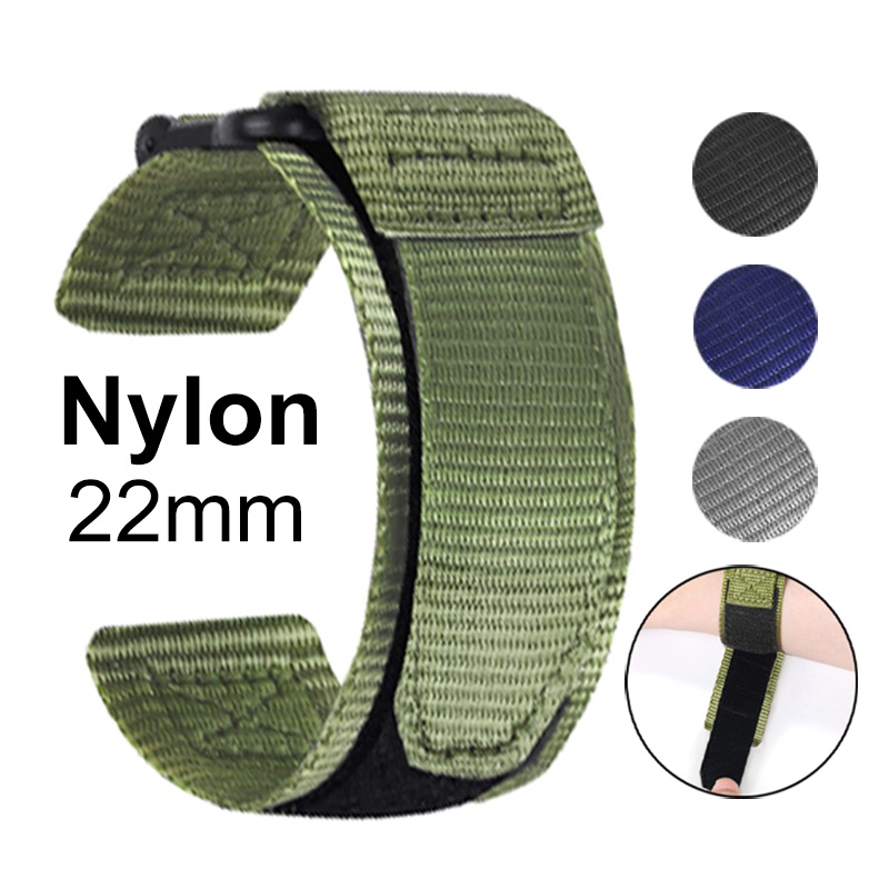 22mm Nylon Loop Watch Strap Quick Release Universal Watch Replacement Wristband Braided Sport ...