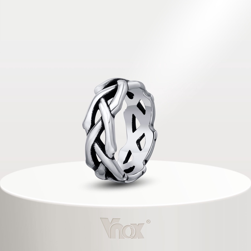 Vnox Fashion Twisted Chain Ring Men's Ring, Stainless Steel Never Fade ... Vnox Fashion Twisted Chain Ring Men's Ring, Stainless Steel Never Fade ...