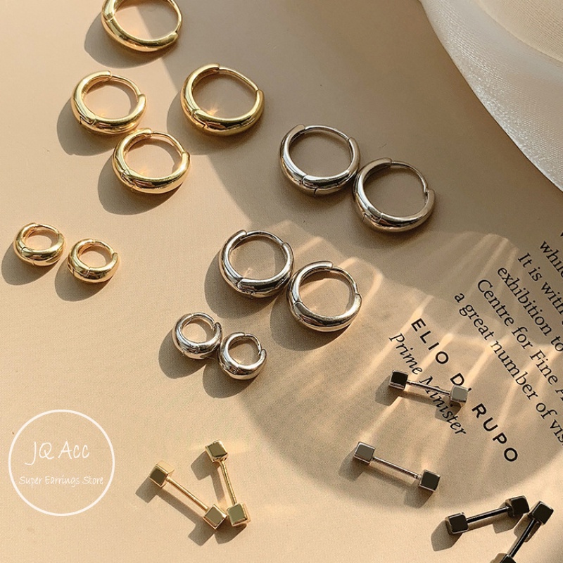 Thick Hoop Hikaw for Women Hoop Earings for Women Hikaw for Men Black ...