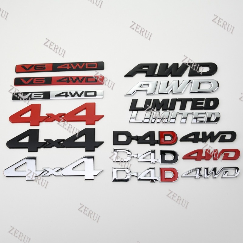 ZR For 3D Car Emblem Sticker Zinc Alloy V6 4WD AWD D4D 4X4 LIMITED Logo ...