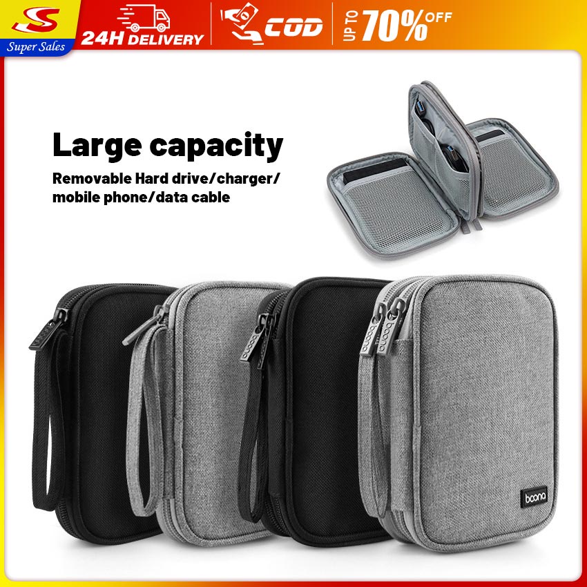 【SuperSales】Hard Drive Carry Case Double Layer Shockproof Electronic ...
