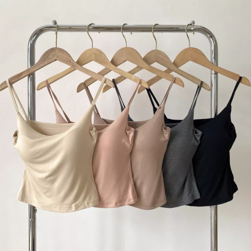 Women's Camisole Push-up Tank Tops Cotton Vest With Pads Sexy ...