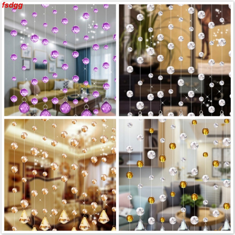 Crystal Glass Bead Curtain Luxury Colorful Bedroom Window Door ...