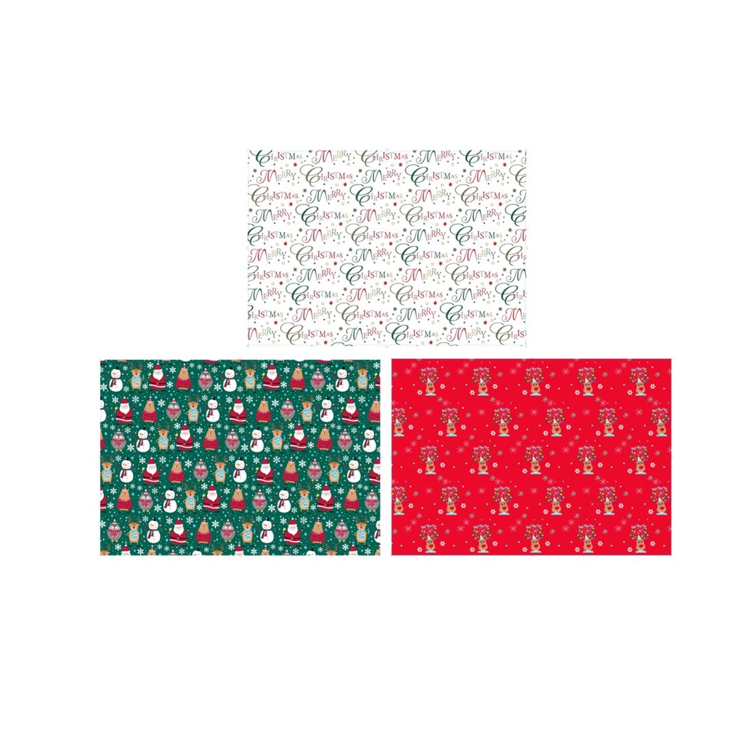 MINISO Christmas Series 100*70cm Wrapping Paper (3 Assorted Models: Red ...