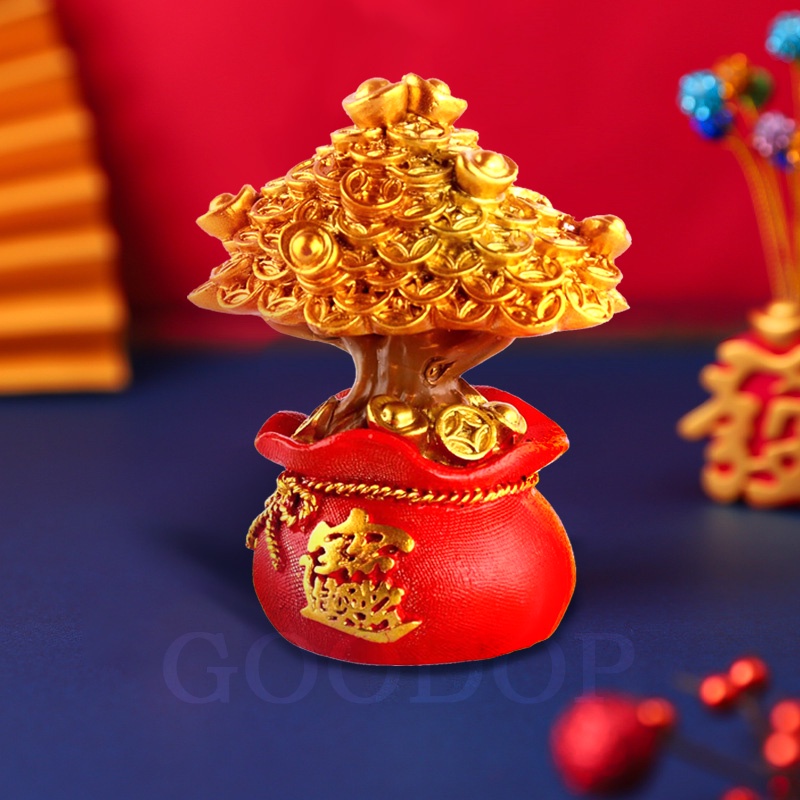 Money Tree Wealth and Red Pao Decoration Ornaments for Bedroom Living ...