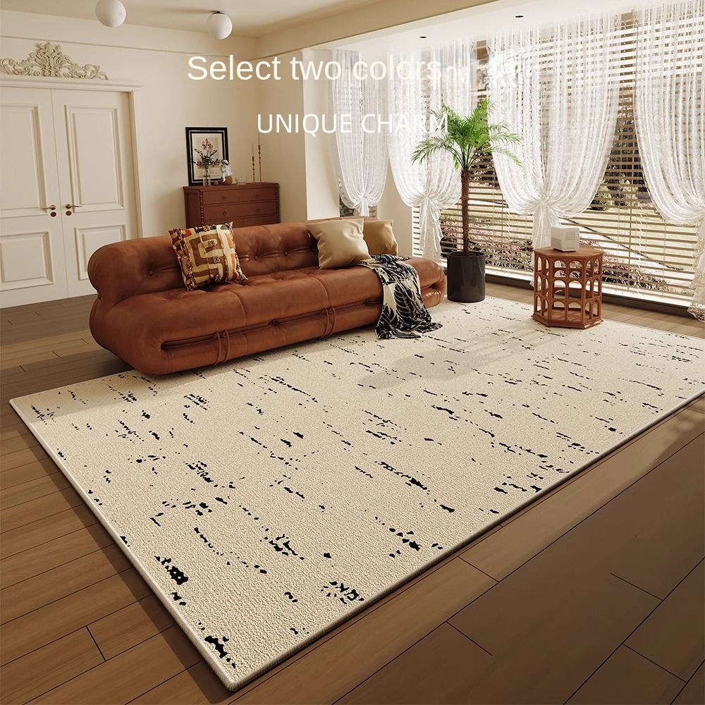 Simple Living Room Carpet Log Style Rinse-Free Wipeable Japanese Style ...