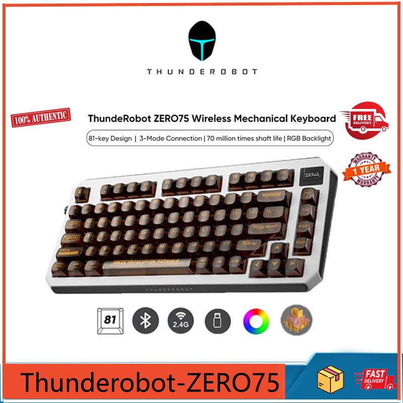 Thunderobot Zero75 mechanical keyboard for gaming, wireless keyboard with three modes, hot ...