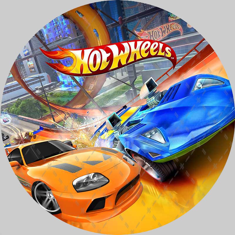 Hot Wheels Car Round Birthday Backdrop For Photography Baby Shower Kids ...