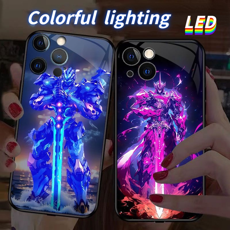 LED colorful flash Voice Controlled phone case for Iphone case Hole GD ...