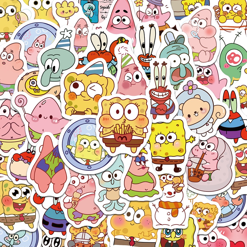New 185 Q version Spongebob cartoon kawaii stickers high-looking ...