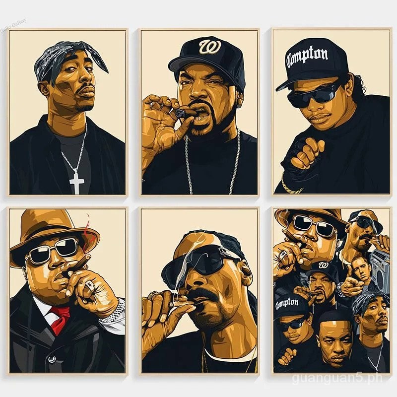 Notorious BIG Biggie Smalls Smoking Poster Canvas Print Wall Art Famous ...