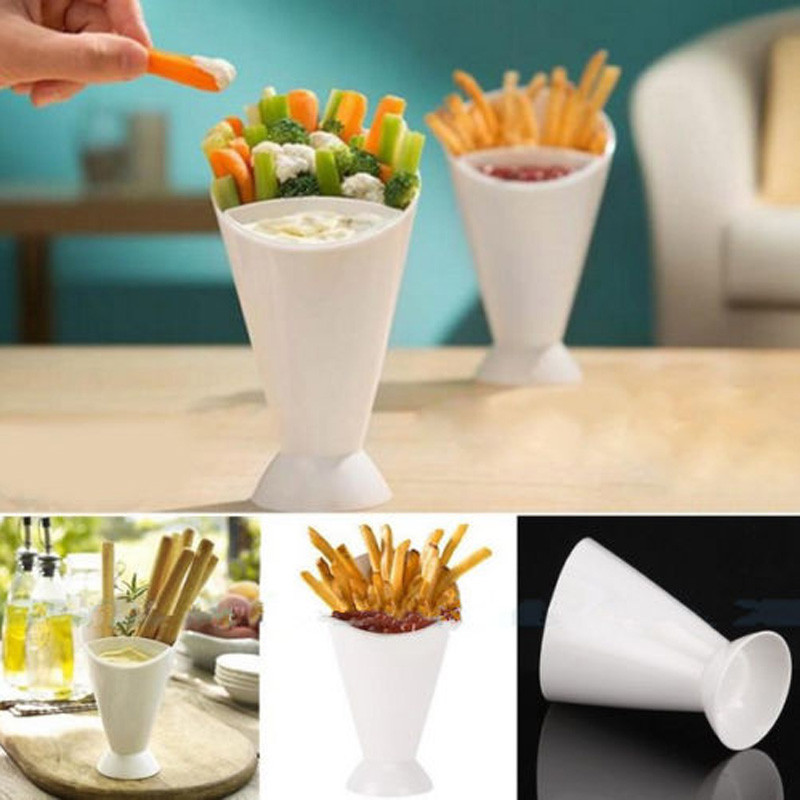 NEW Snack Cone Stand + Remove Sauce Dip Fries Chips Finger Food Salad ...